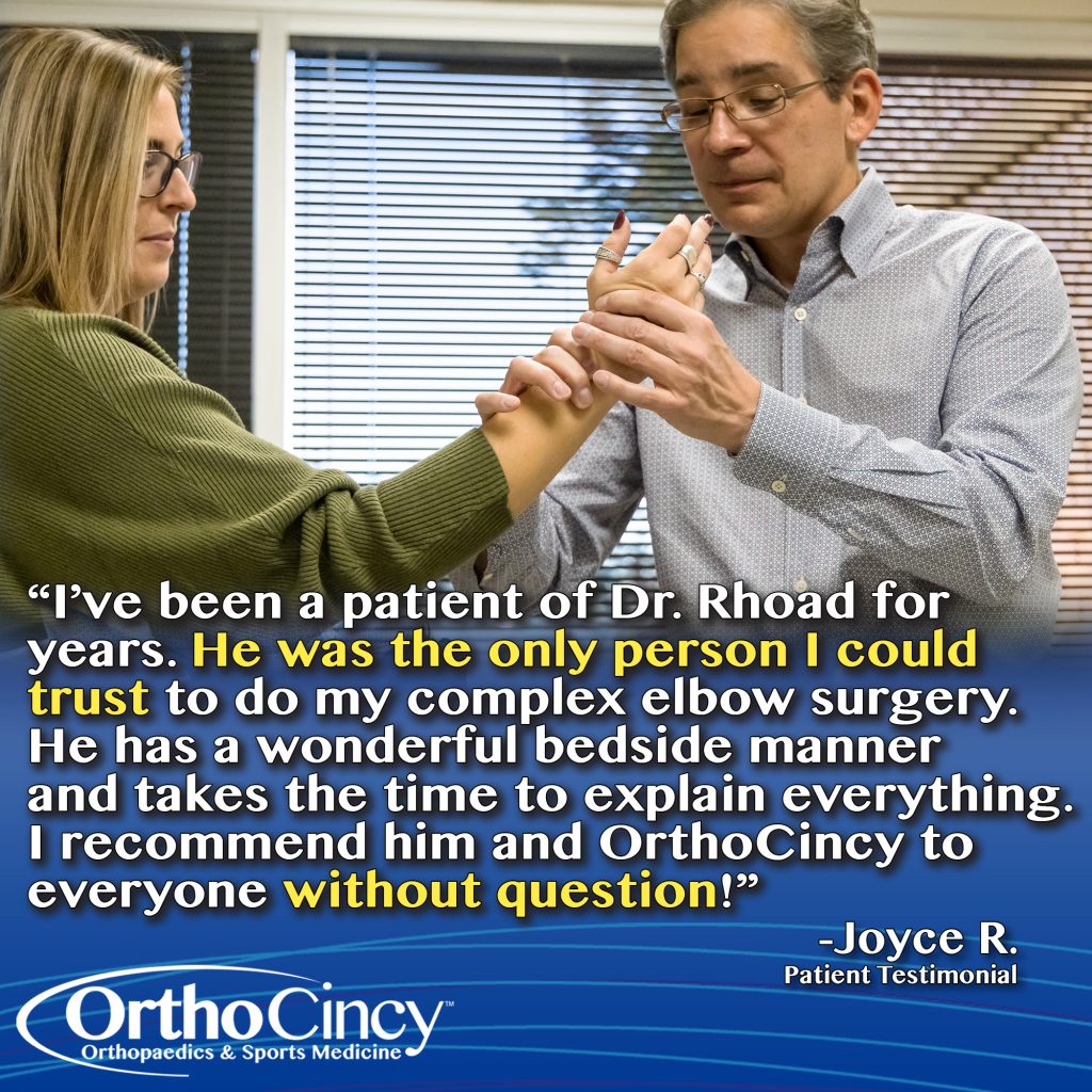 Our Patients Say Great Things - Dr. Robert Rhoad - OrthoCincy